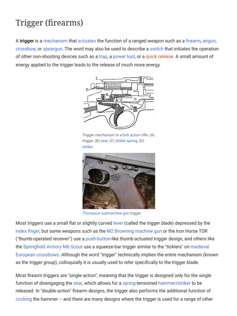 Different Types of Trigger Mechanisms (Firearms) | PDF | Trigger ...
