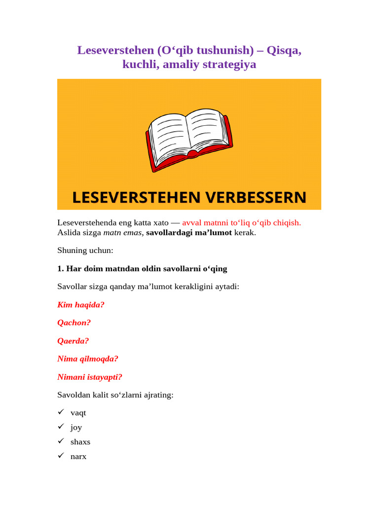 Telc Leseverstehen Tipp | PDF