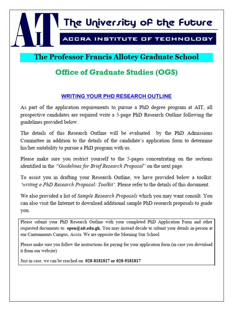 PhD Research Outline Guidelines AIT | PDF | Retirement | Pension