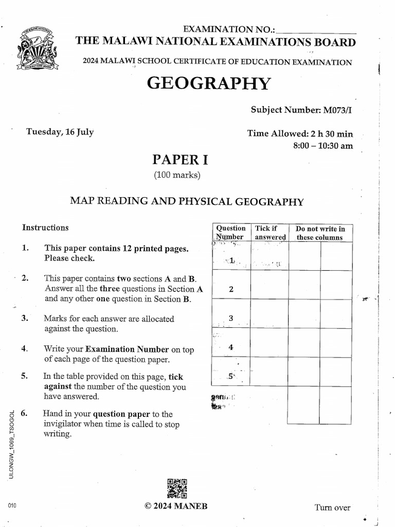 Geography Pi 2024 | PDF