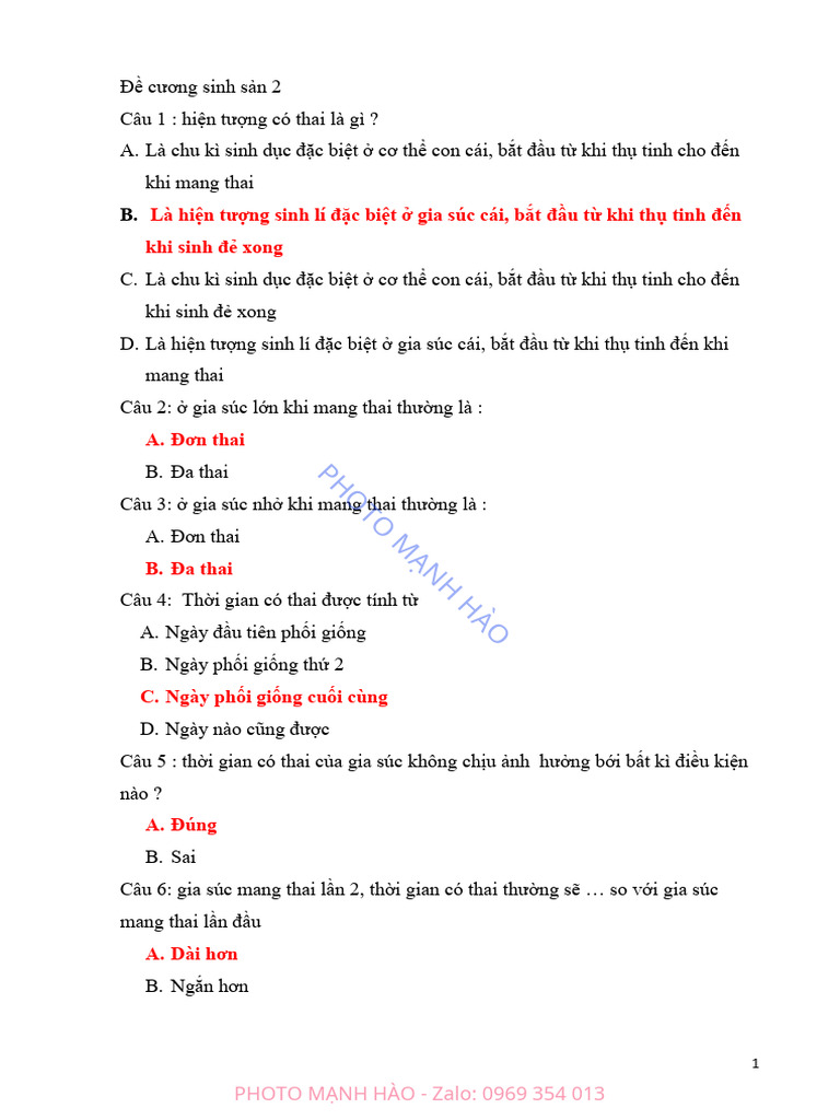 Sinh Sản 2 (ĐC 35 Trang) | PDF