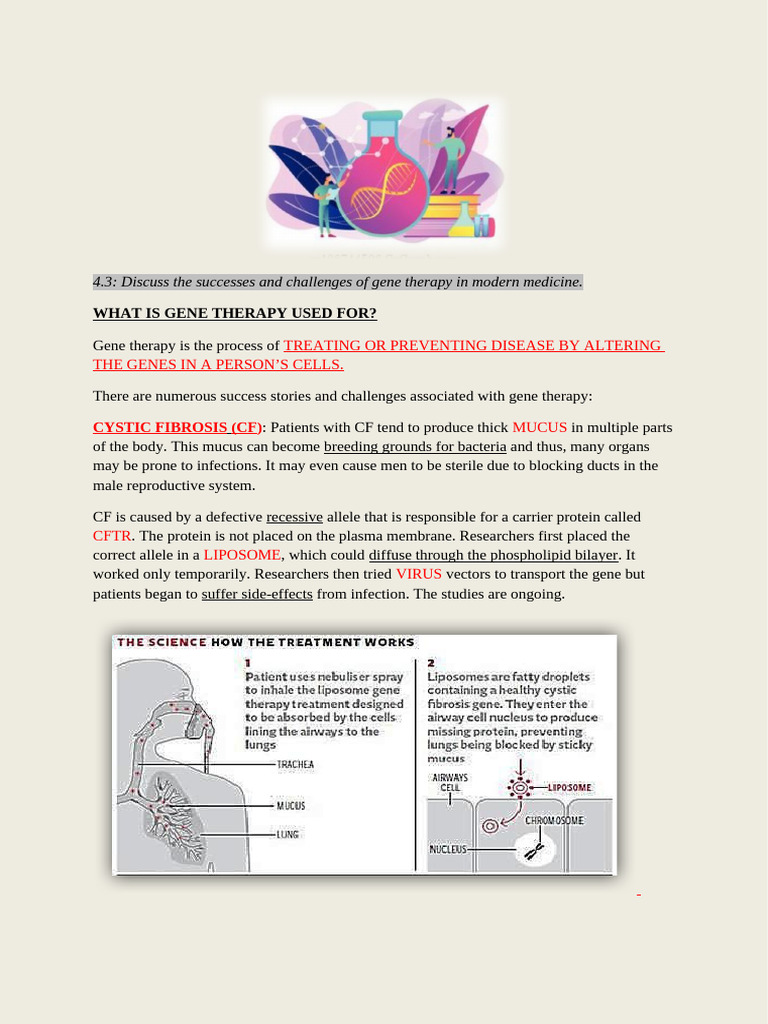 SSN 54-Uses of Gene Therapy | PDF | Gene Therapy | Genetically Modified Organism
