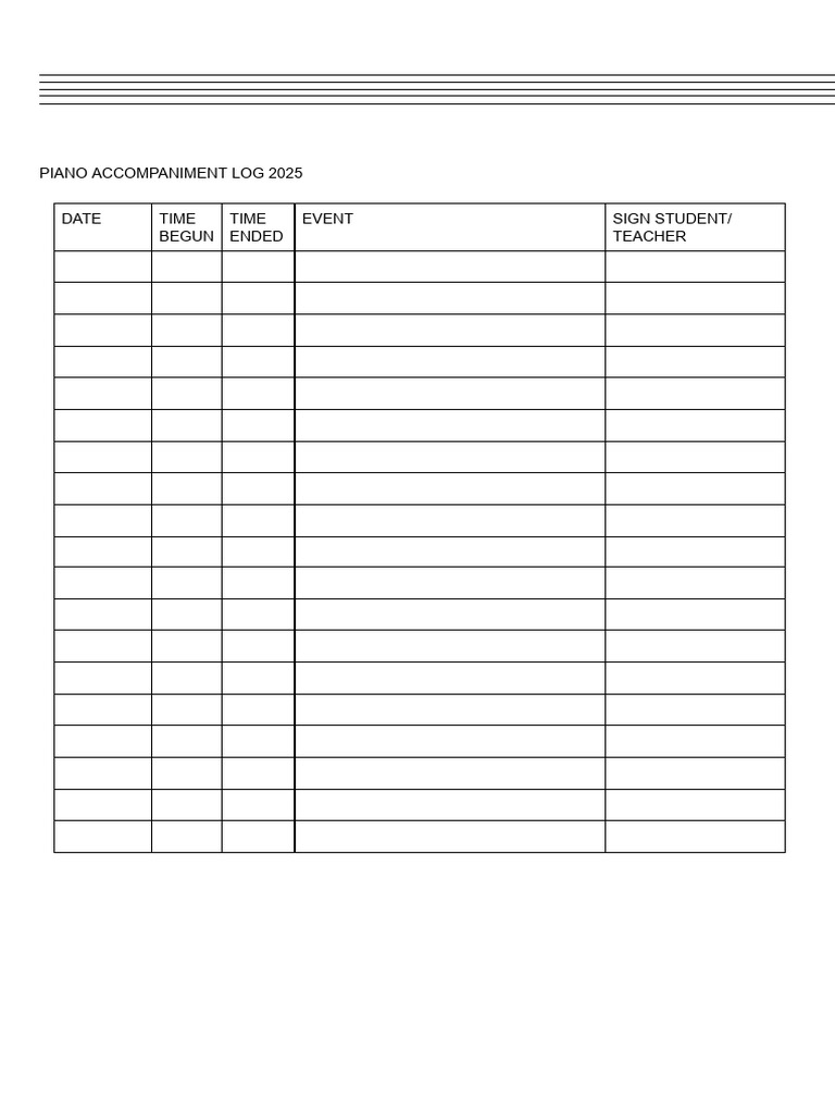 Accompaniment Log | PDF
