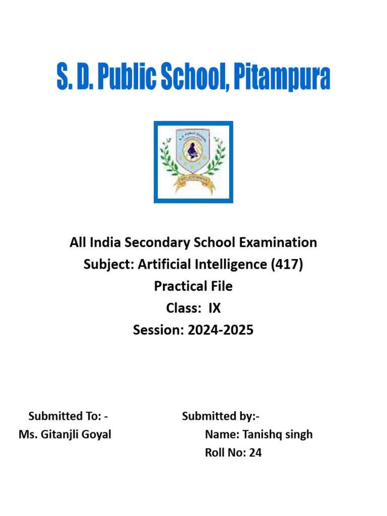 Class IX AI Practical File 2024-25 | PDF | Area | Geometric Shapes