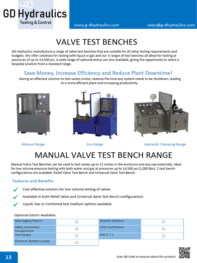 Valve Test Benches for Efficient Testing | PDF | Valve | Pressure