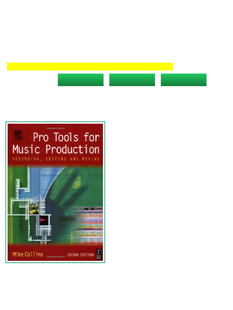 Pro Tools for Music Production Second Edition Recording Editing and ...