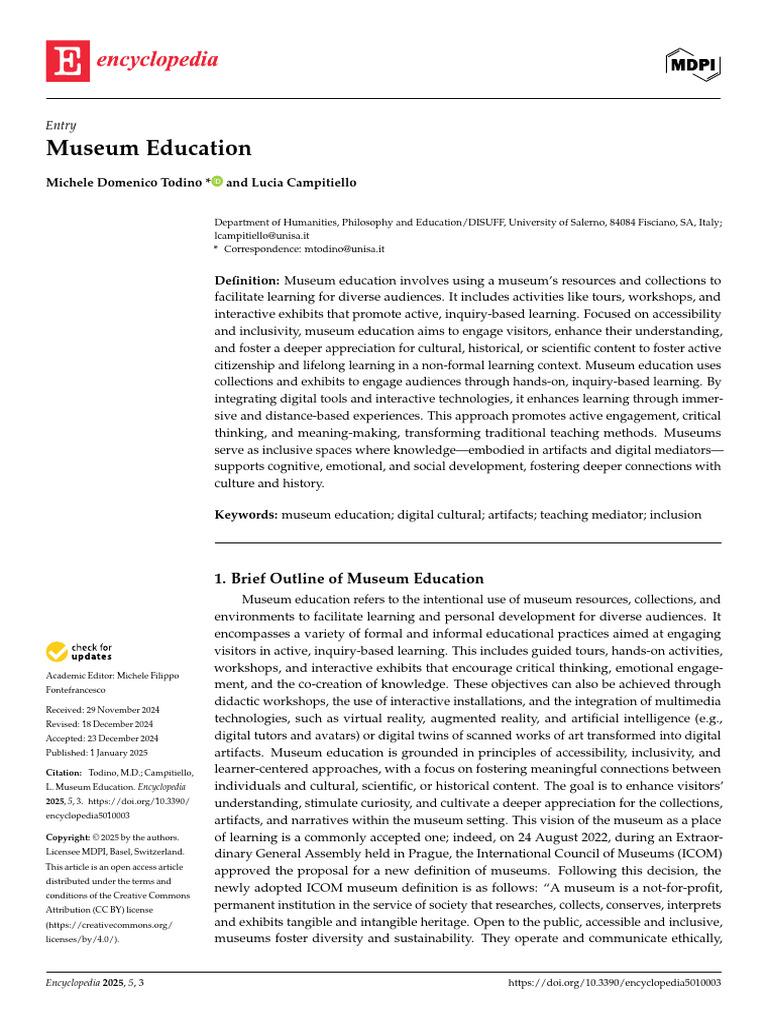 Museum Education: Engaging Learning Experiences | PDF | Museum | Learning