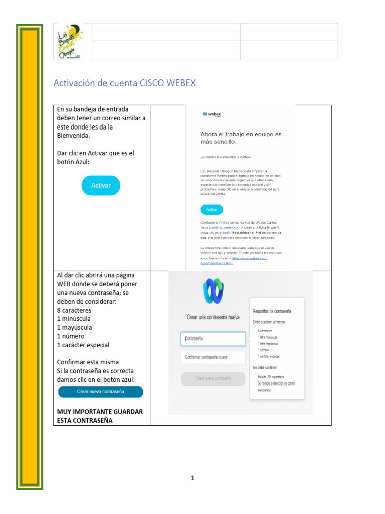 Activacion CiscoWebex 092022 | PDF