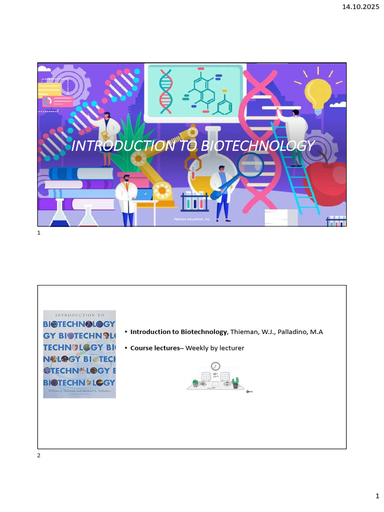 1 Introduction To Biotechnology | PDF | Biotechnology | Genetic Engineering