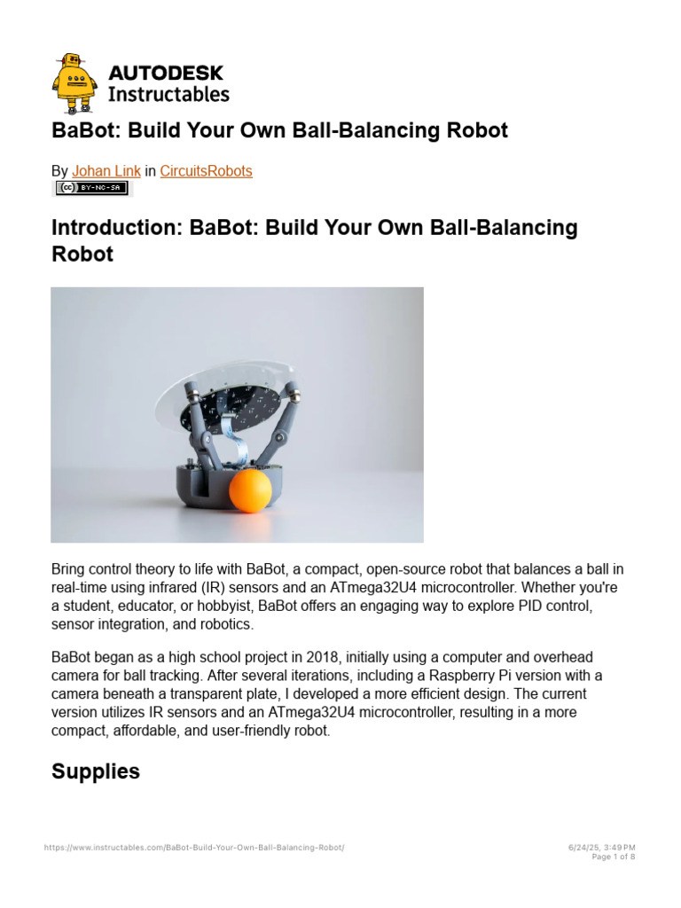 Build Your Own Ball-Balancing Robot | PDF | Computer Engineering