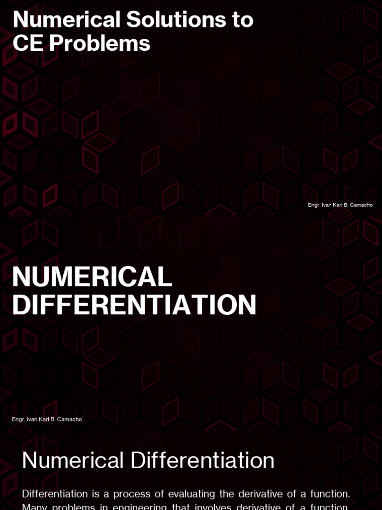 Lecture 8 - Numerical Differentiation 2-8 | PDF | Derivative | Finite ...