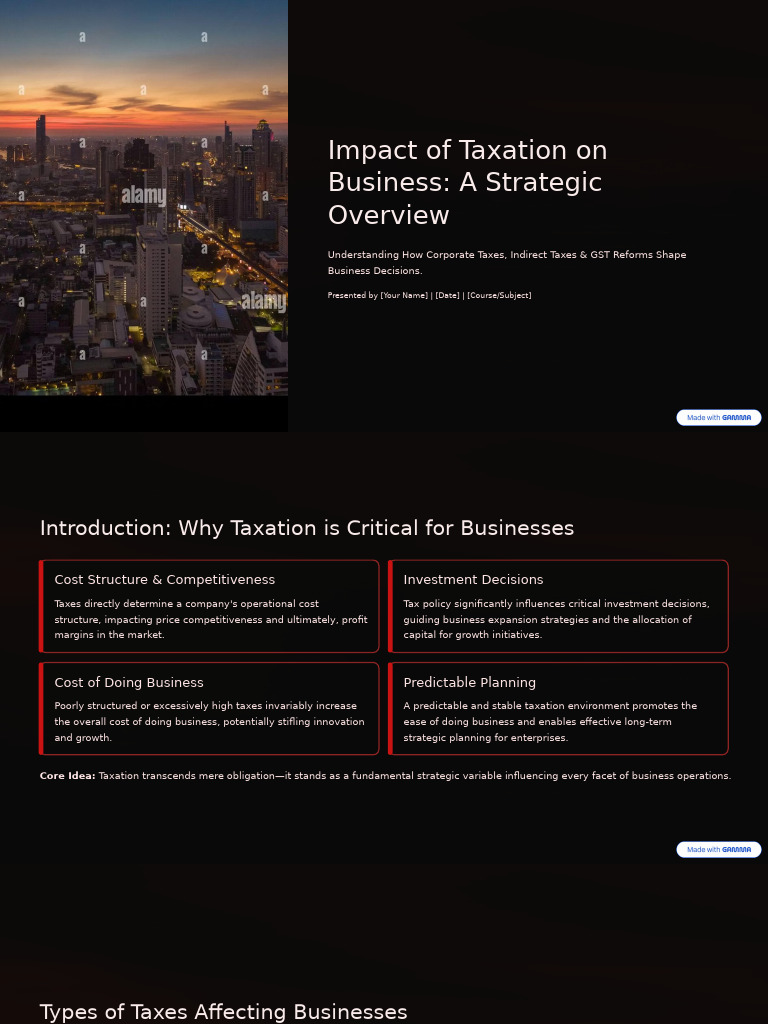 Impact of Taxation On Business A Strategic Overview | PDF | Taxes ...