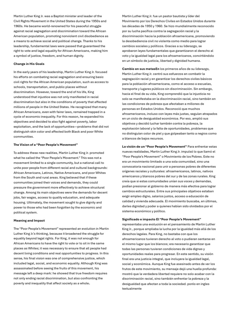 Martin Luther King Jr.'s Poor People's Movement | PDF | Martin Luther ...