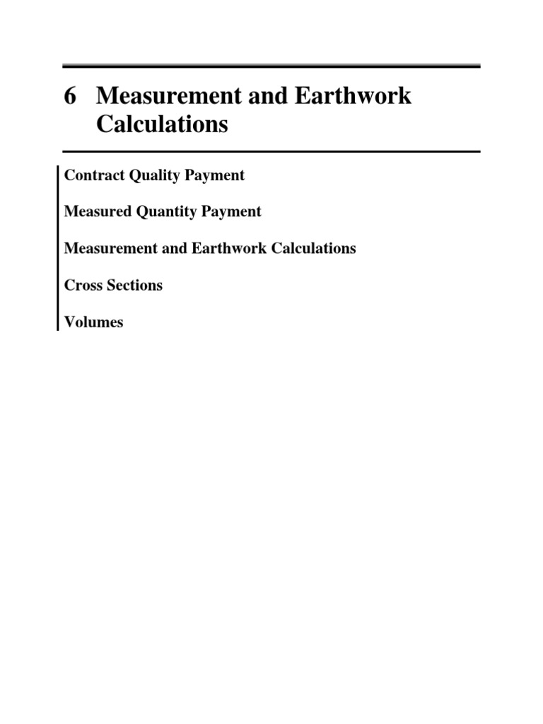 Measurement and Earthwork Calculation | Volume | Cross Section (Physics)