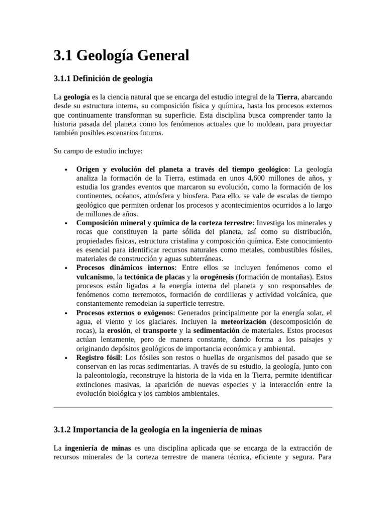 Trabajo de Geologia | PDF | Roca (geología) | Roca ígnea