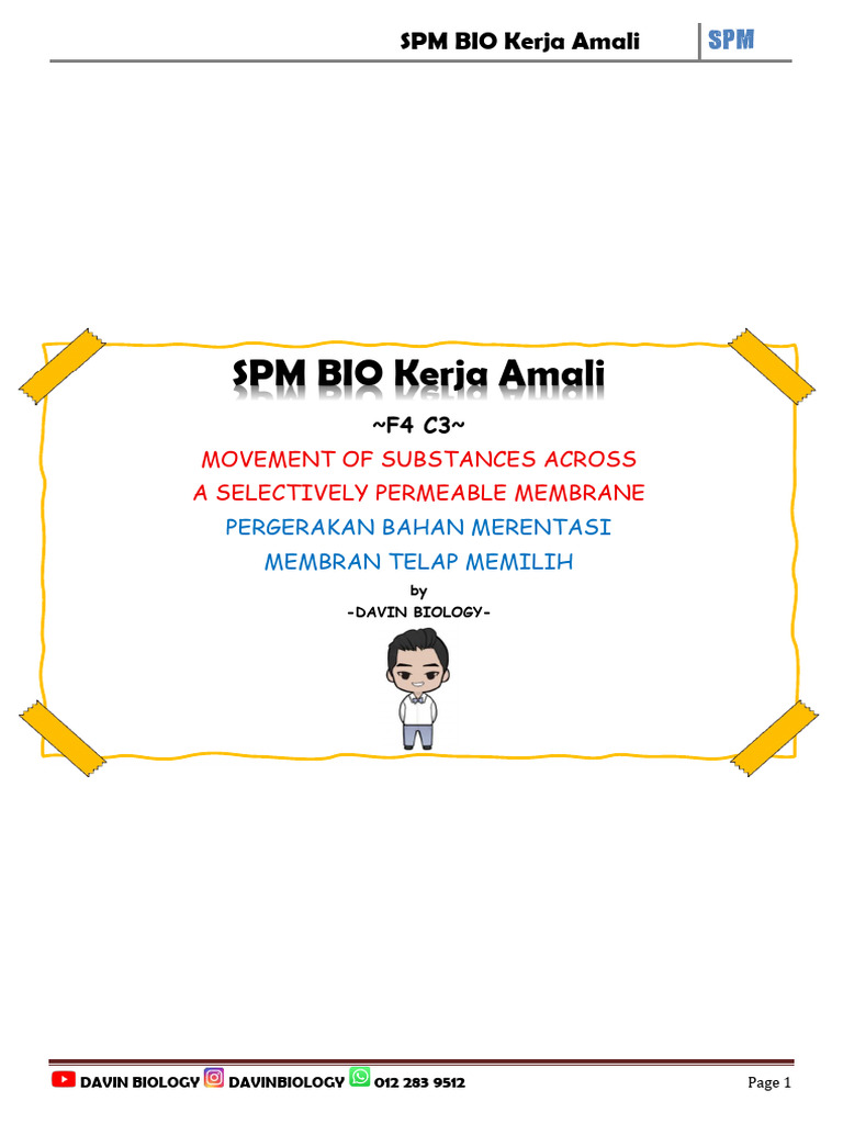 Spm Bio Amali 2025 | PDF | Cell Membrane | Experiment