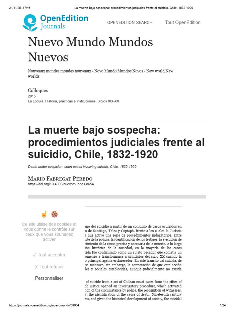 Fabregat Peredo, M - La Muerte Bajo Sospecha. Procedimientos Judiciales ...