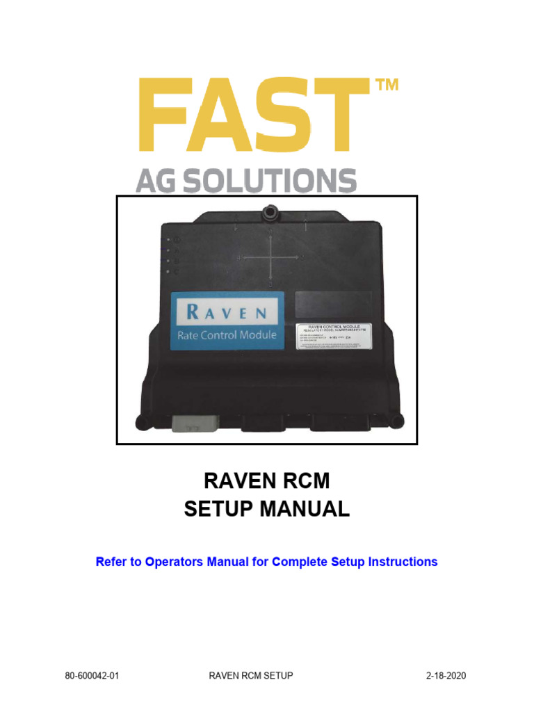 Raven RCM Setup 80 600042 01 2 18 2020 | PDF | Flow Measurement | Pump