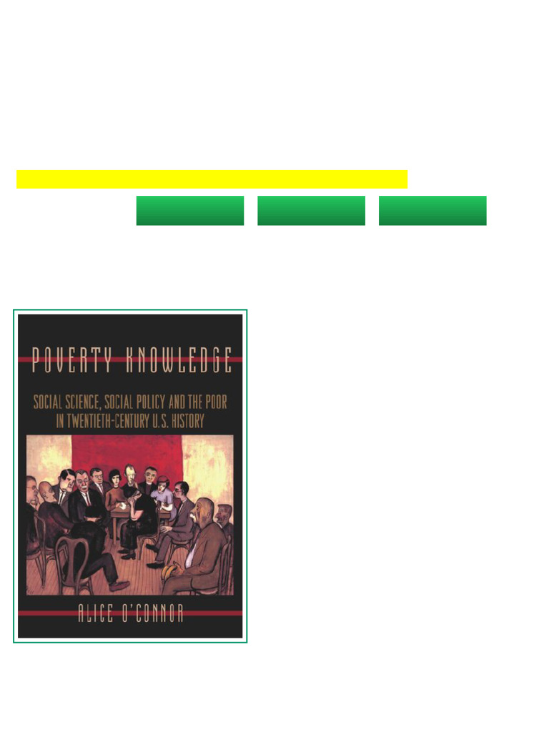 Poverty Knowledge Social Science Social Policy and the Poor in ...