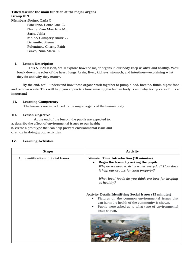 STEM LESSON PLAN | PDF | Waste | Water