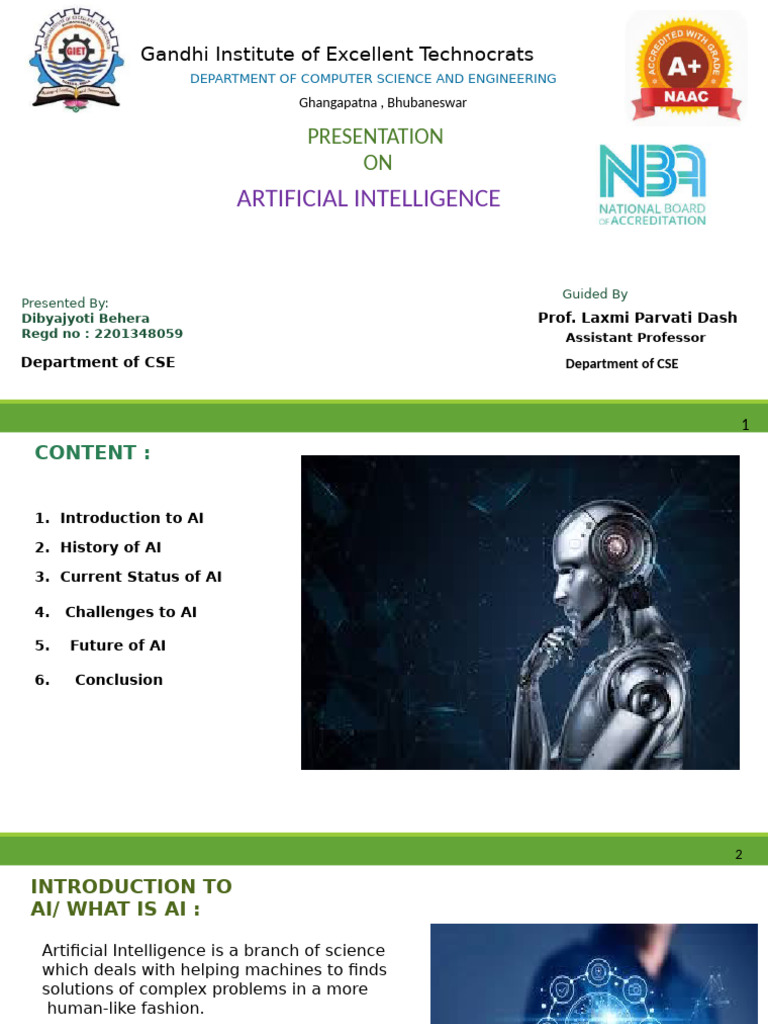 Presentation On AI (Autosaved) (Autosaved) | PDF | Artificial Intelligence | Intelligence (AI ...