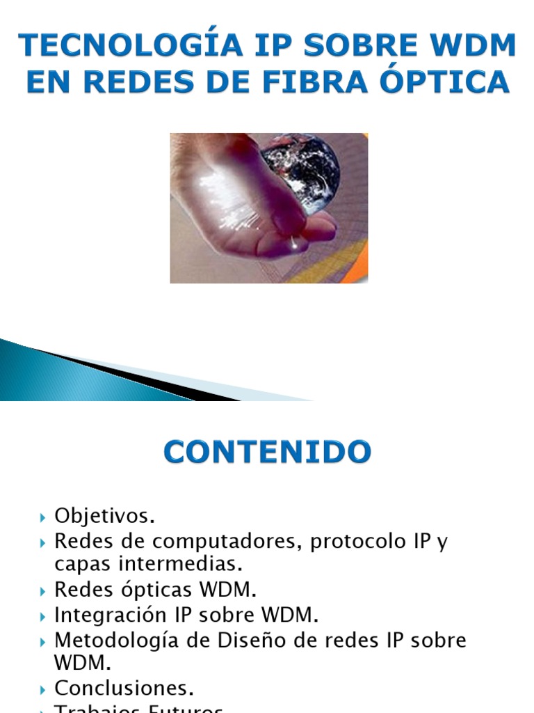 TECNOLOGÍA IP SOBRE WDM EN REDES DE FIBRA ÓPTICA | PDF | Protocolos de internet | Red privada ...