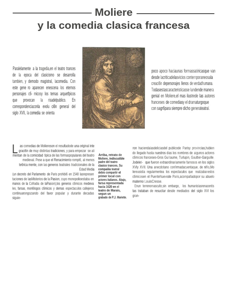 Molière y La Comedia Clásica Francesa | PDF | Molière