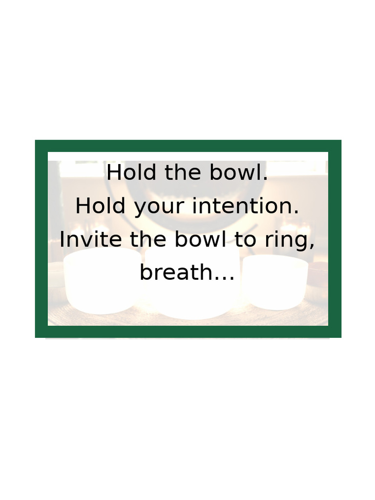 Hold The Bowl | PDF