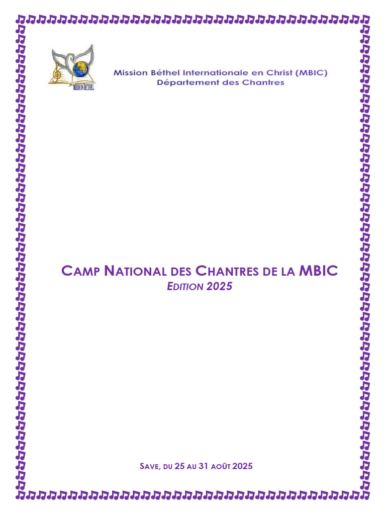 Camp National des Chantres 2025 | PDF