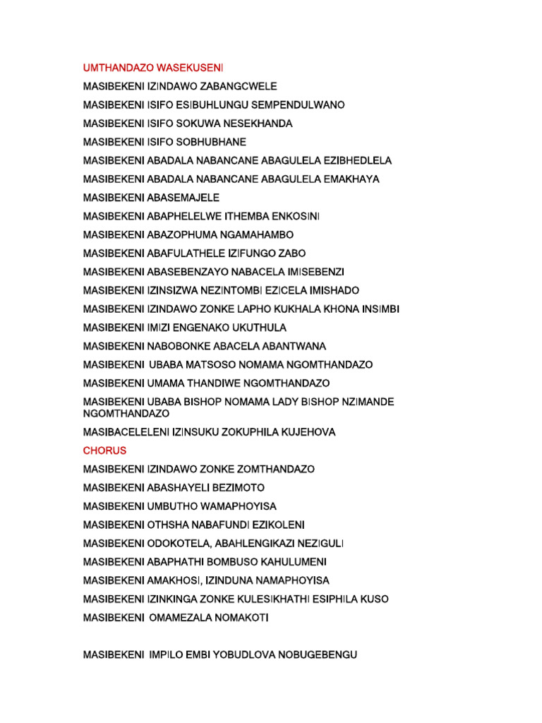 Umthandazo Wasekuseni | PDF