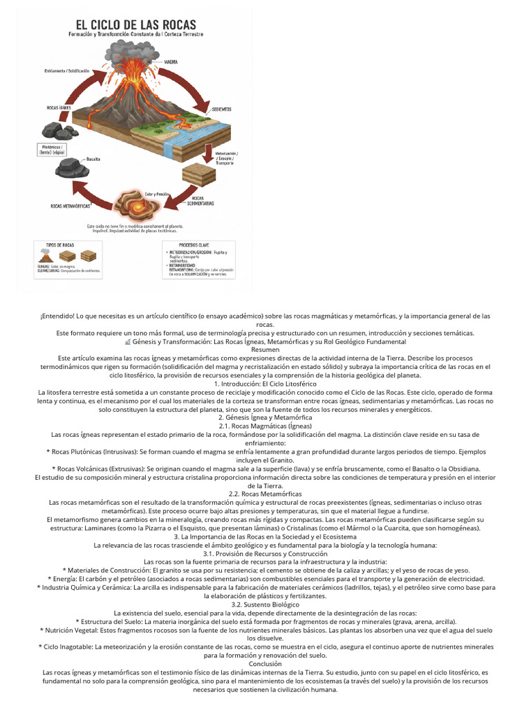 ? El Ciclo de las Rocas Formación y Transformación El Ciclo de las ...