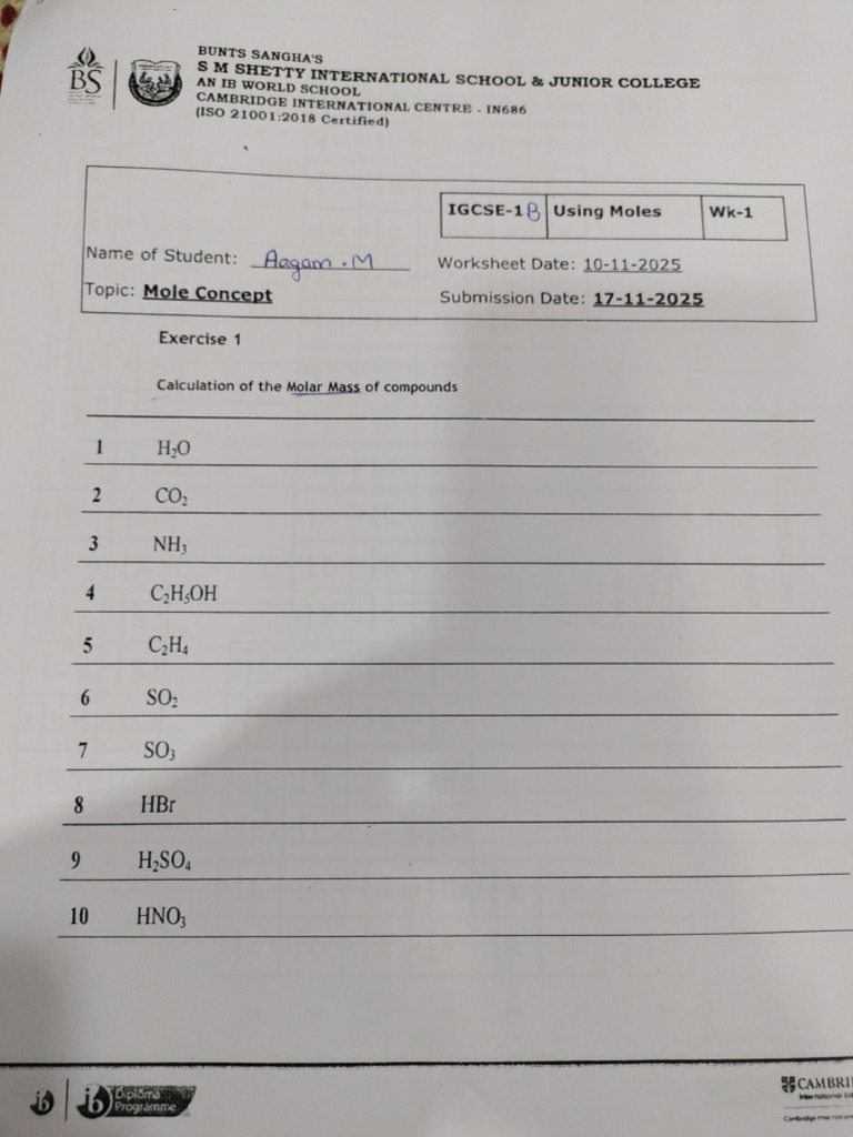 Chemistry Revision Booklet | PDF