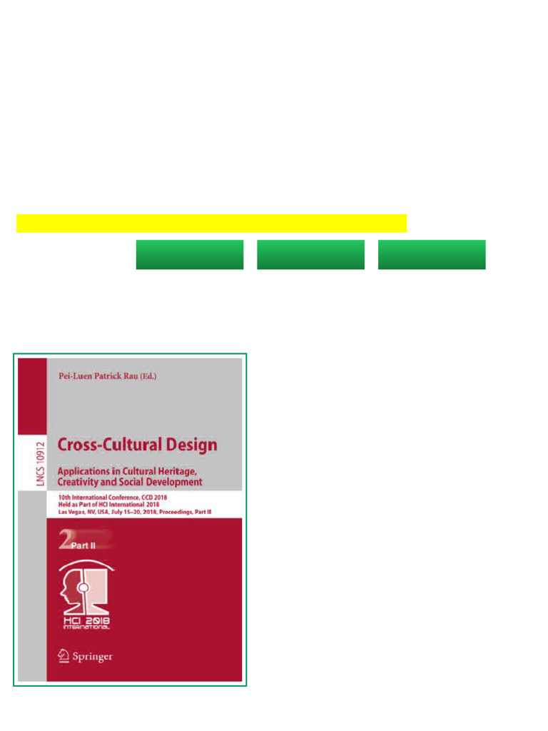 (Ebook) Cross-Cultural Design. Applications in Cultural Heritage ...