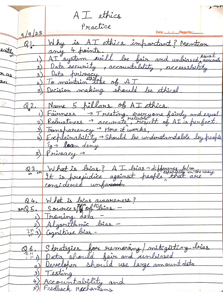 Class 11 Revision AI Ethics | PDF