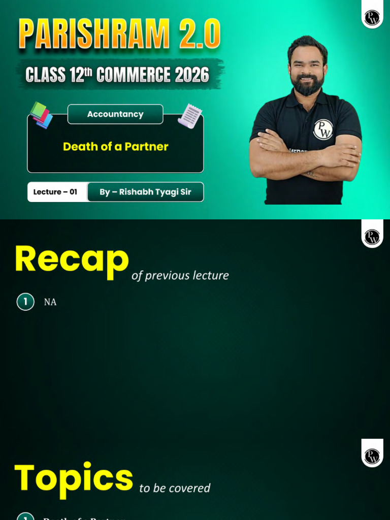 Death of A Partner 01: Class Notes | PDF