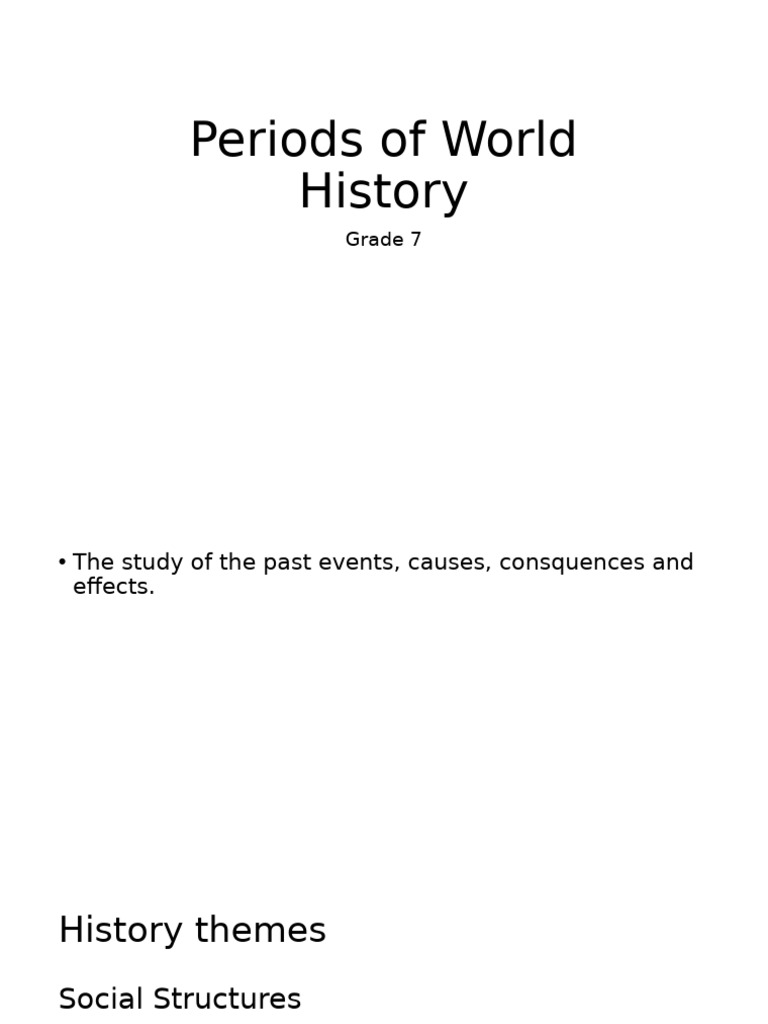 Periods of History | PDF | Liberal Arts Education