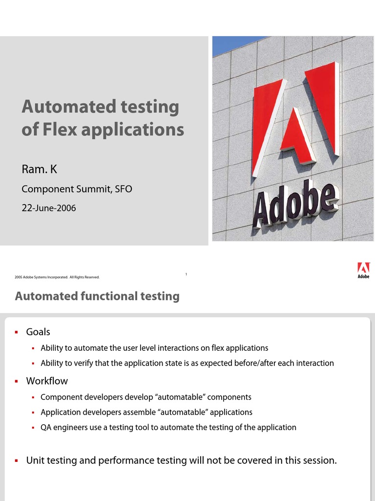 Automated Testing in Flex | PDF | Apache Flex | Software Testing Automated Testing in Flex | PDF | Apache Flex | Software Testing