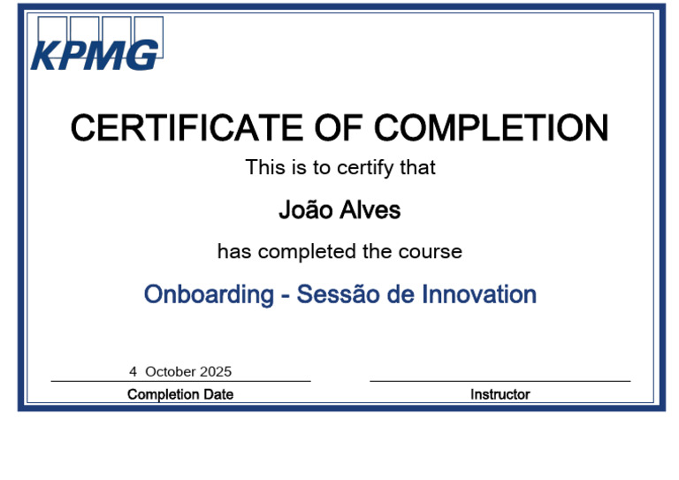 CertificateOfCompletion - Onboarding Innovation | PDF