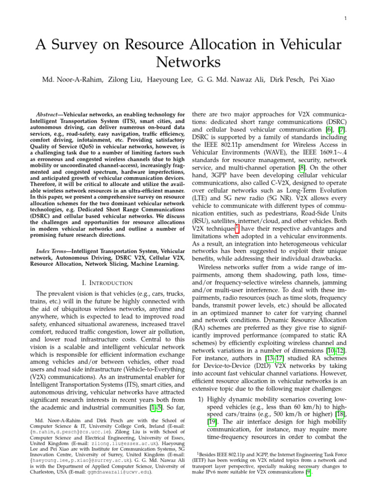 A Survey On Resource Allocation | PDF | Computer Network | Ieee 802.11