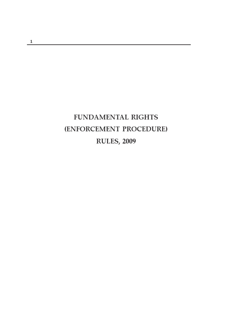 Fundamental Human Rights Rules 2009 | PDF | Service Of Process | Ex Parte