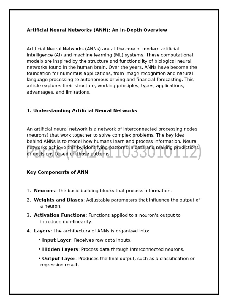 Artificial Neural Networks | PDF | Machine Learning | Cognition