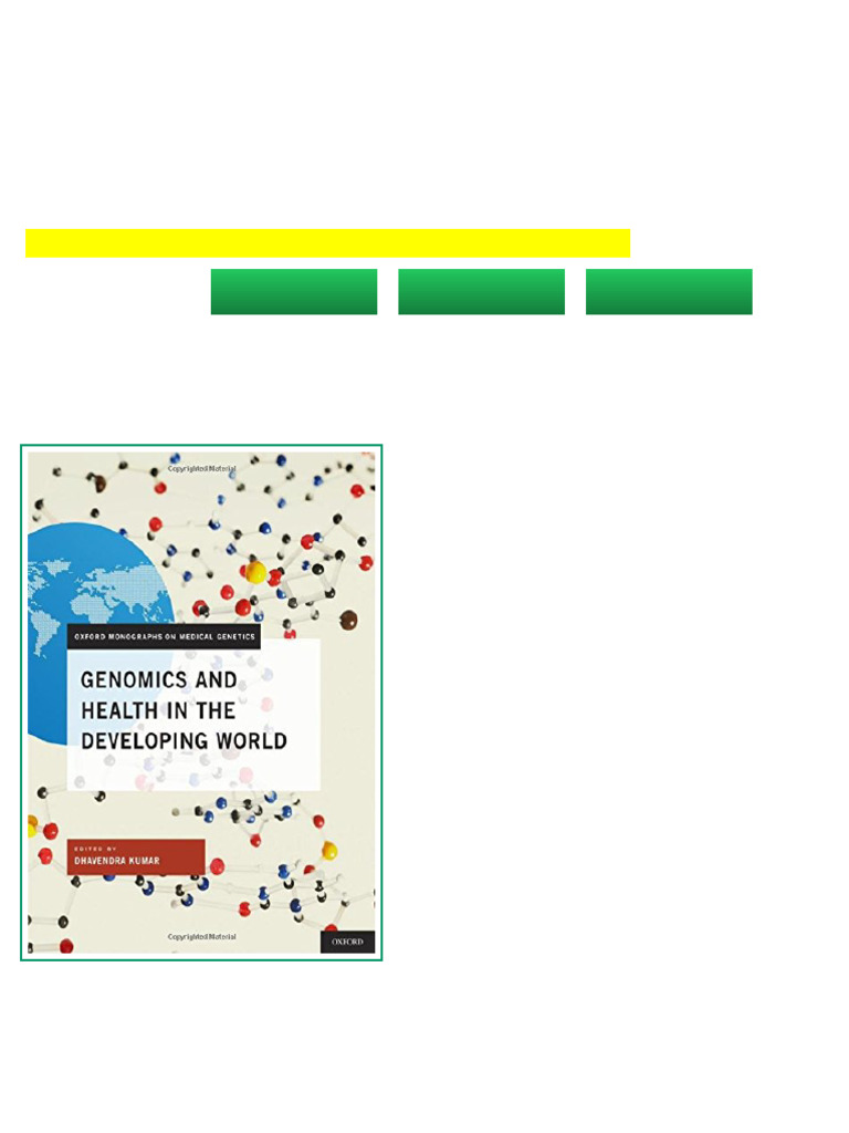 Genomics and health in the developing world 1st Edition Kumar Full ...