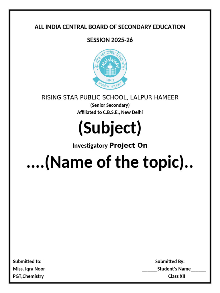 Project File Front Pages | PDF