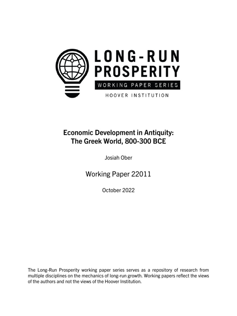 Ancient Greek Economic Growth (800-300 BCE) | PDF