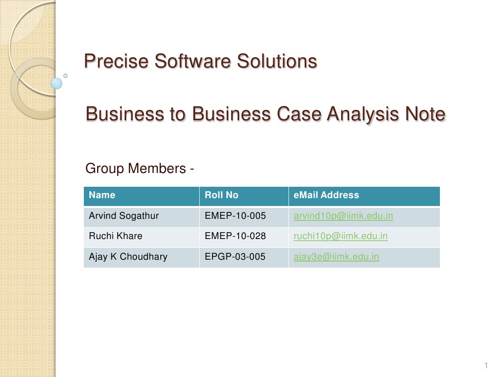 B2B Case Study - Precise Software - ePGP03 - Section B | PDF | Sales | Strategic Management
