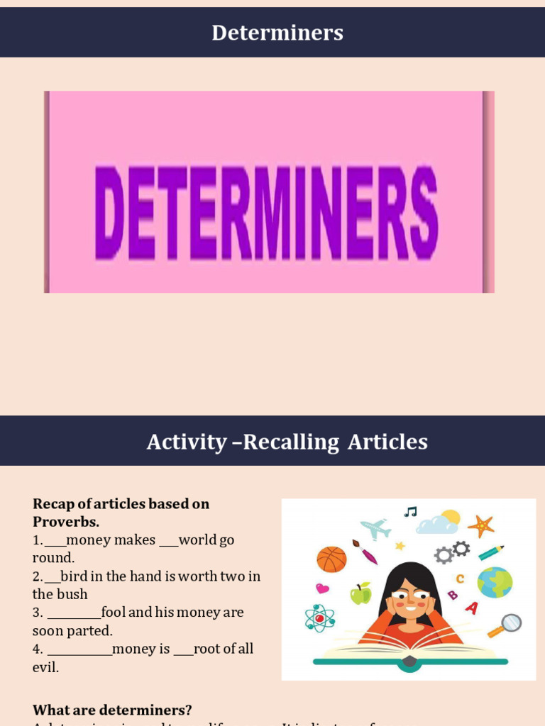 Grade 10th Determiners | PDF | Pronoun | Noun