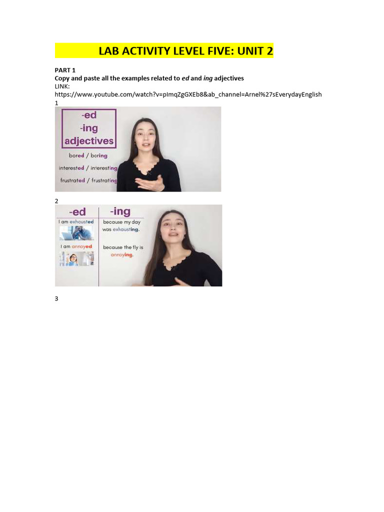English Learning: Adjectives & Imperatives | PDF | English Language ...