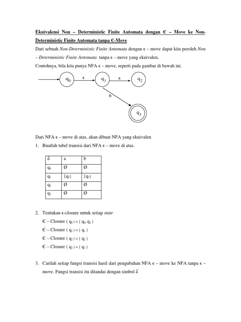 Ekuivalensi NFA Dengan E-Move Ke NFA Tanpa E-Move | PDF