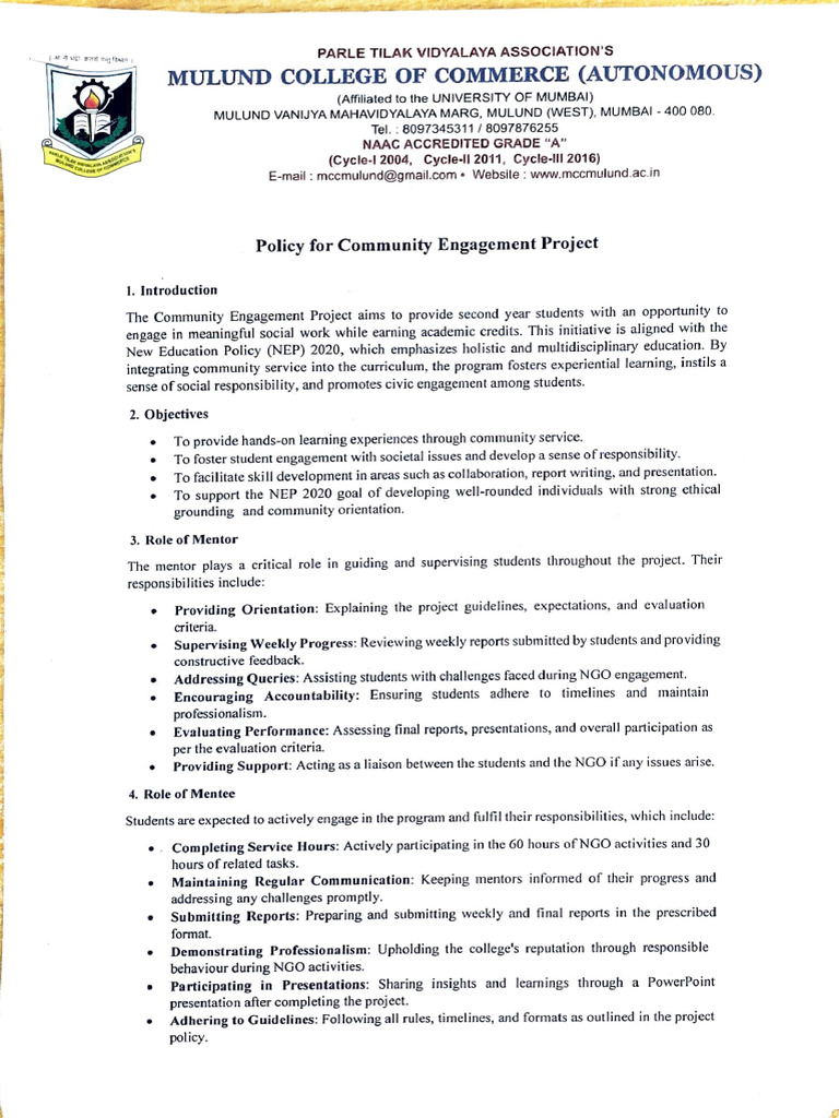 Community Engagement Project Overview | PDF | Non Governmental Organization