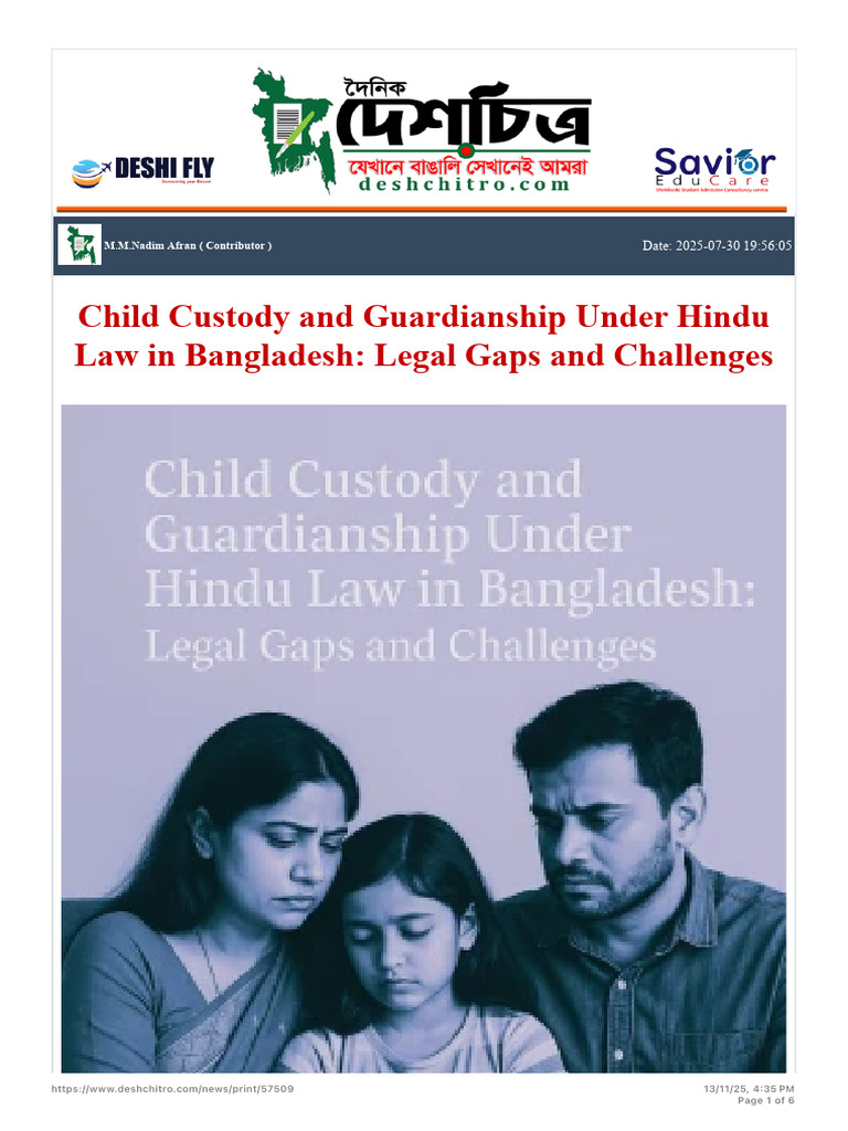 Desh Chit | PDF | Legal Guardian | Child Custody